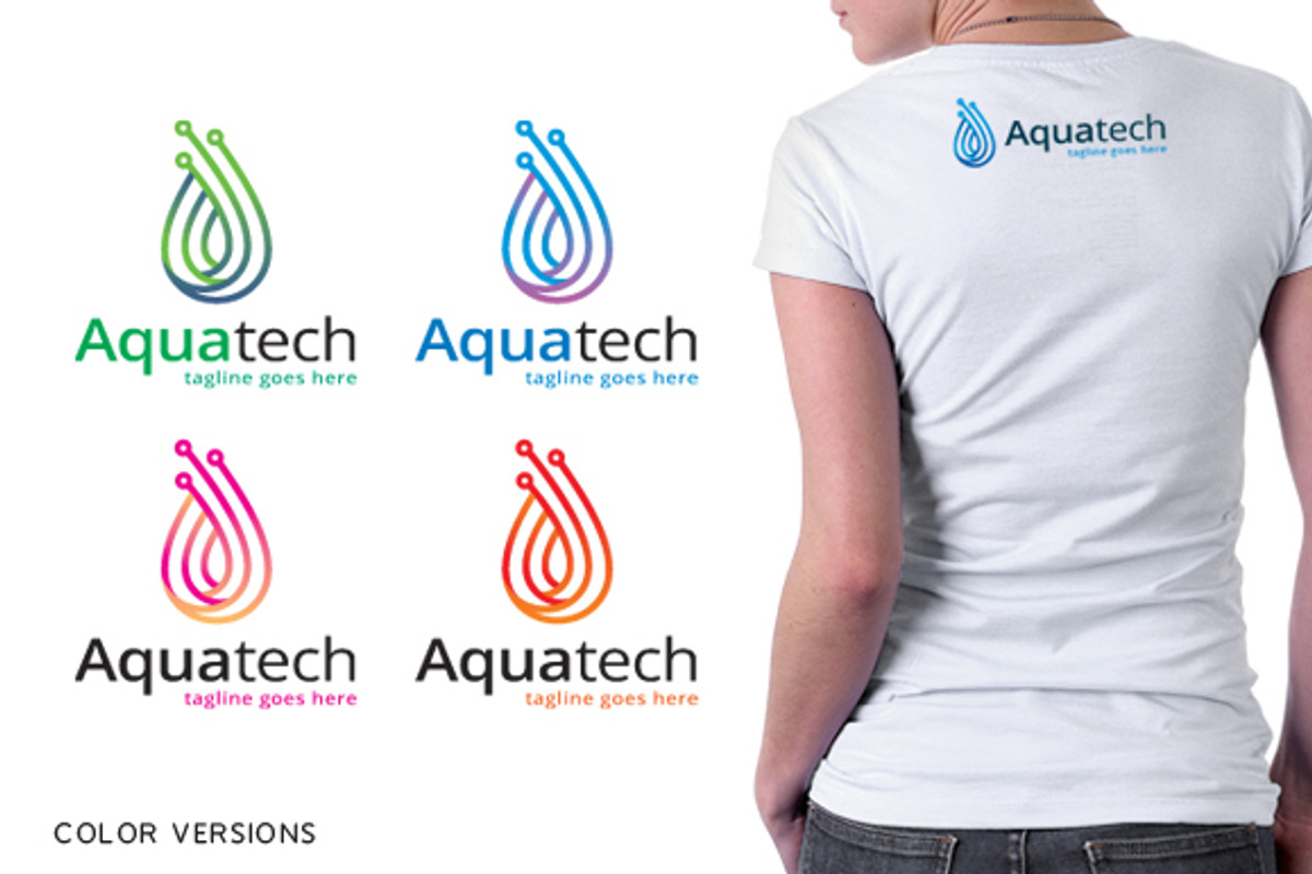 Aqua Technology Logo Template, a Branding & Logo Template by gunaonedesign