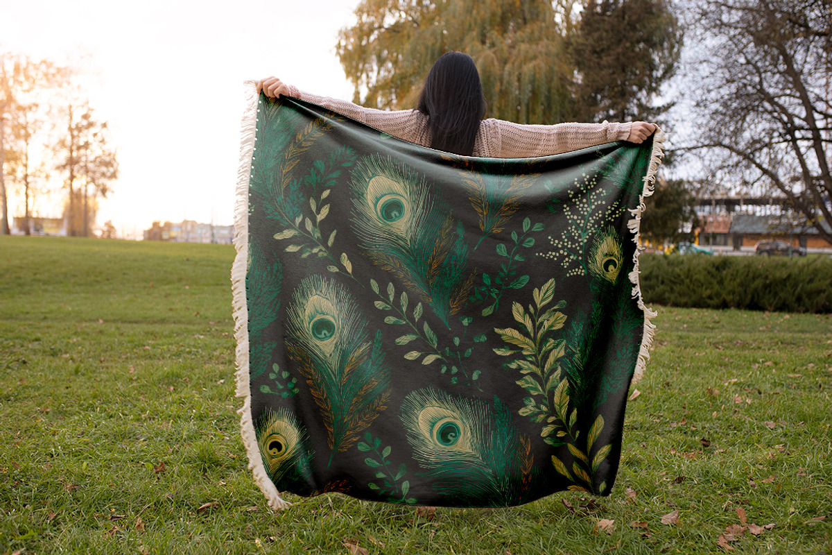 Peacock Feather and Foliage Patterns, a Pattern Graphic by one-touch