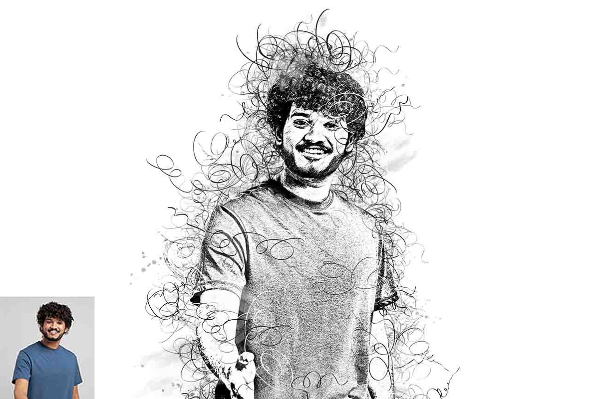 Twisted Sketch Drawing Ps Action, an Action Add-On by Studio Retouch