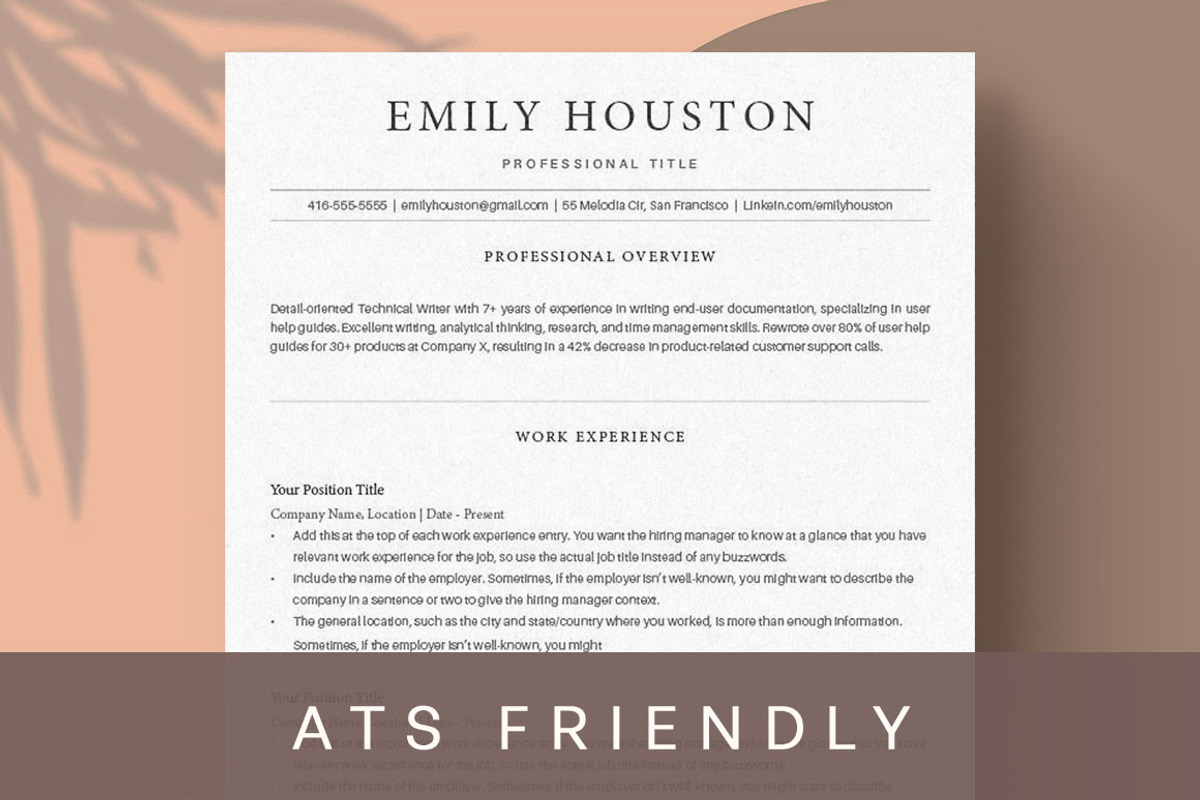 ATS Friendly Resume Template, a Resume Template by UX-group | Creative ...