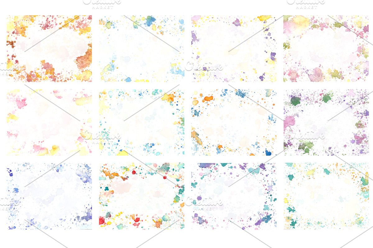 12 Splatter Borders, a Texture Graphic by plaidGecko