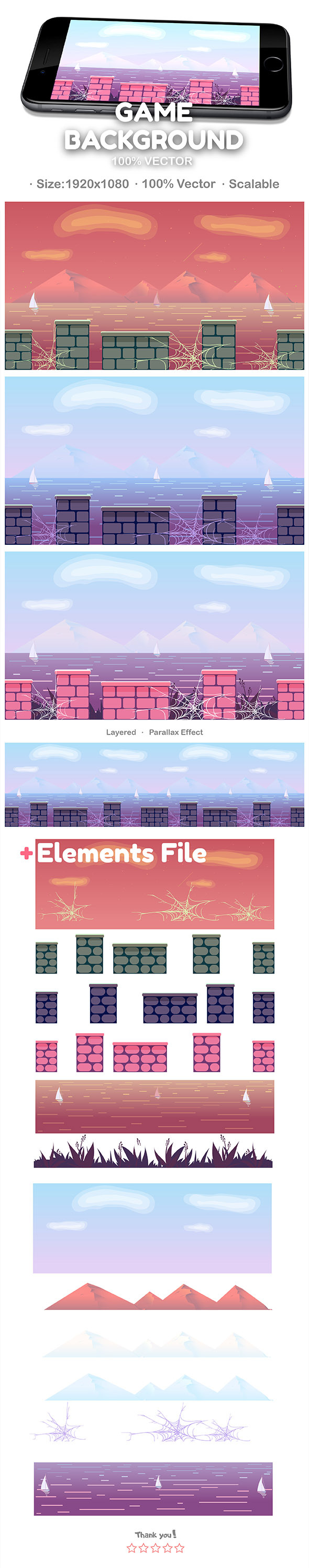 Seamless Game Backgrounds, a Background Graphic by 2dvillShop