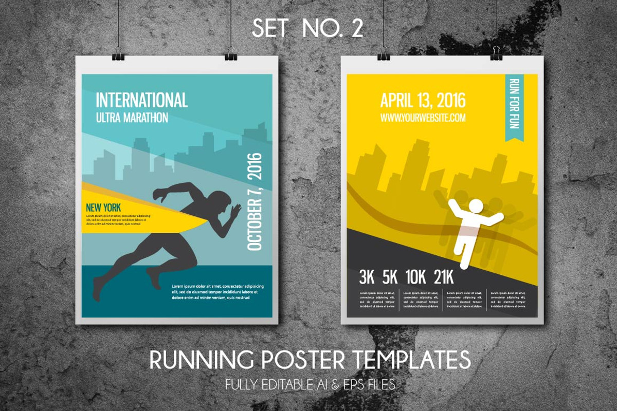 Running poster template-set#2, a Healthcare Illustration by jenny lipets