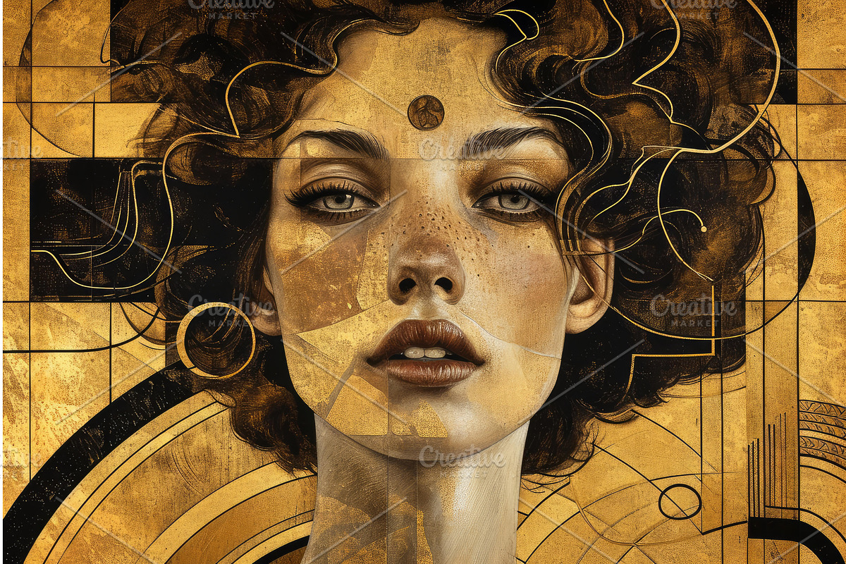 Timeless Golden woman portrait, a Person Illustration by Ylivdesign