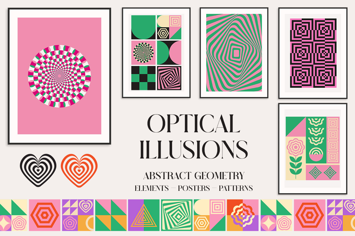 Op art illusions - abstract geometry