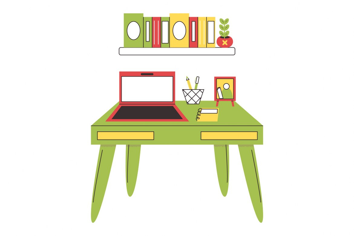 Neat Desk Illustration, an Illustration by graphicook