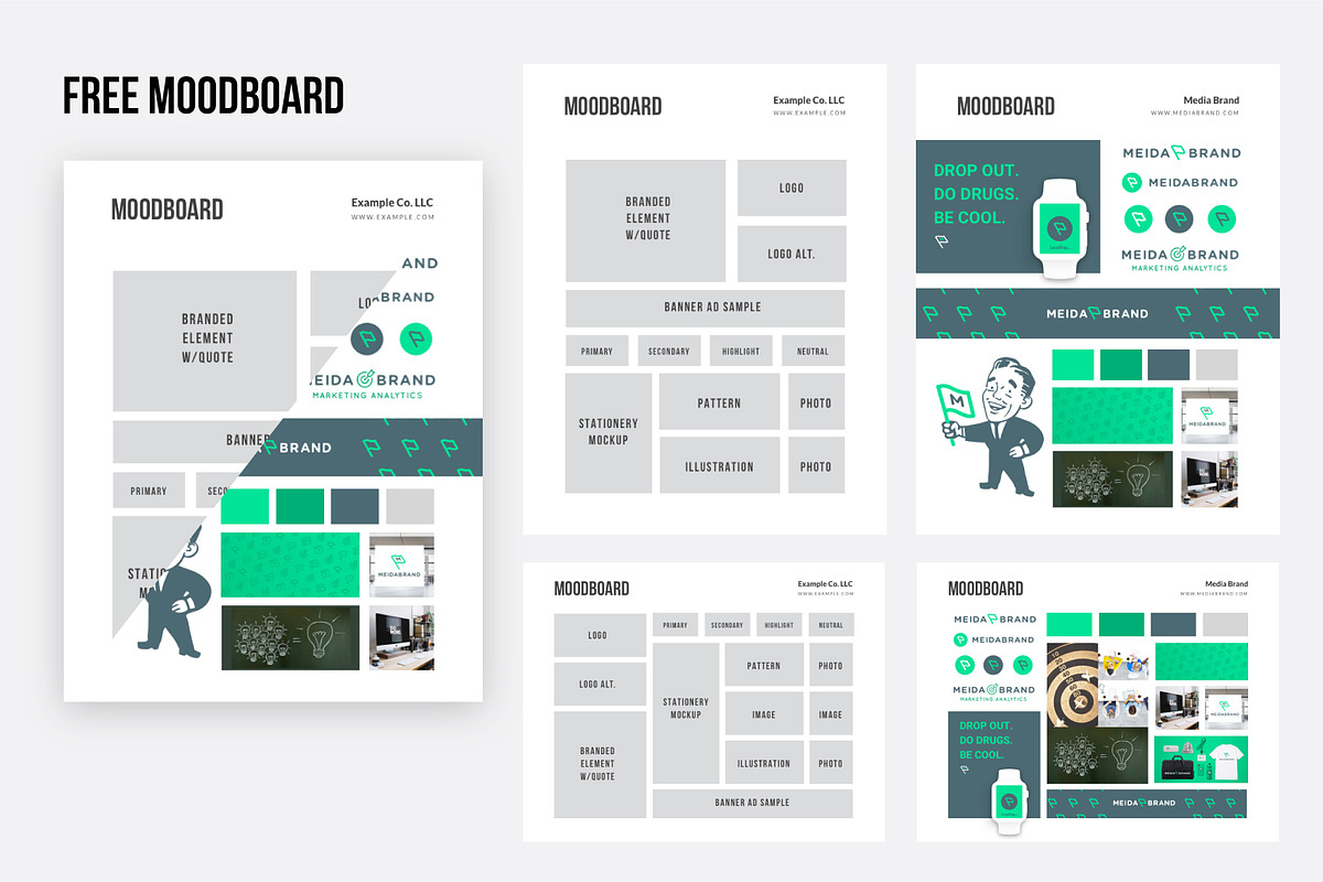 Brand Design Board Templates, a Product Mockup by Loudoun Design Co.