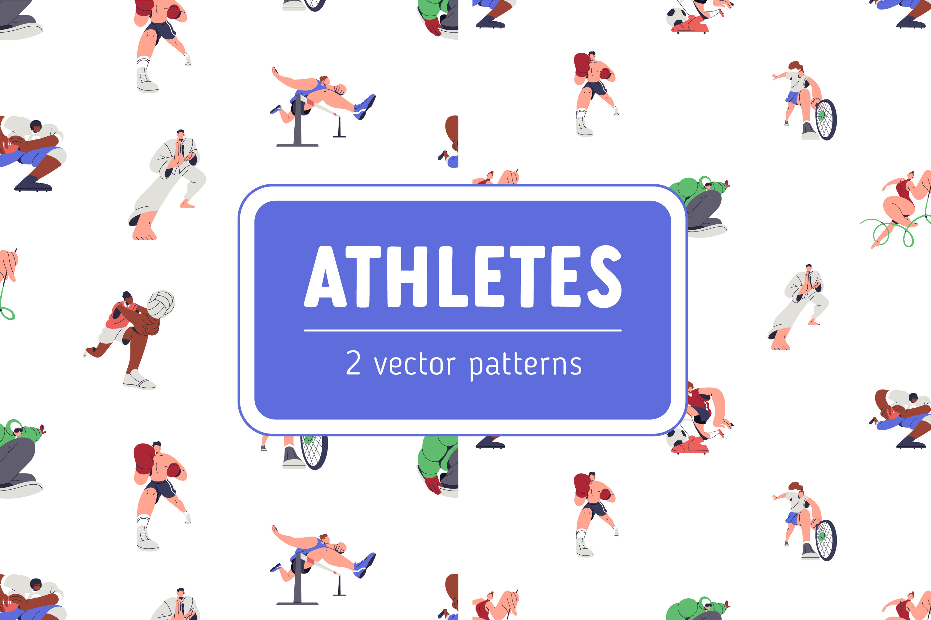 Athletes do sports seamless patterns, a Pattern Graphic by Good Studio