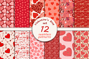 12 seamless Valentine's day patterns | Graphic Patterns ~ Creative Market