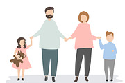Family holding hands illustration, a Background Graphic by rawpixel