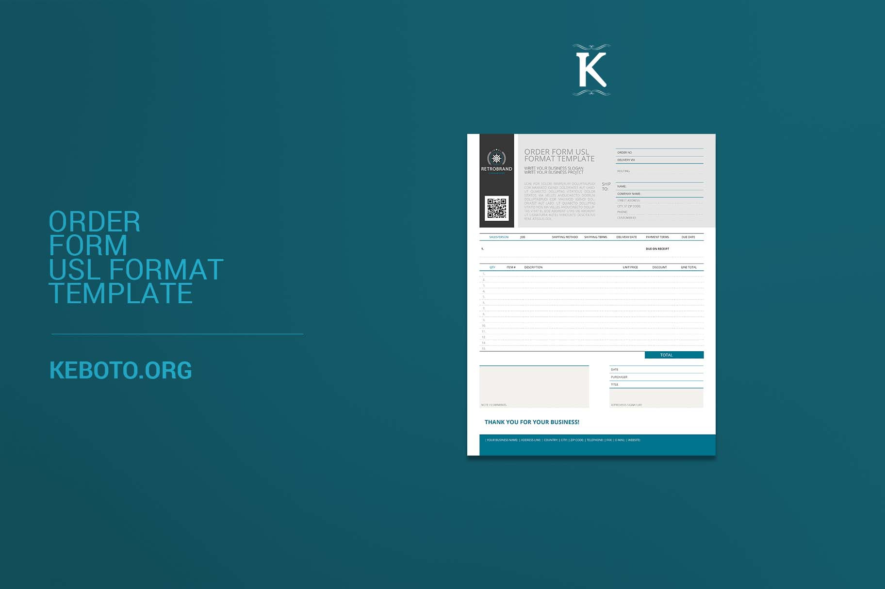 Order Form USL Format Template, a Templates & Theme by Keboto
