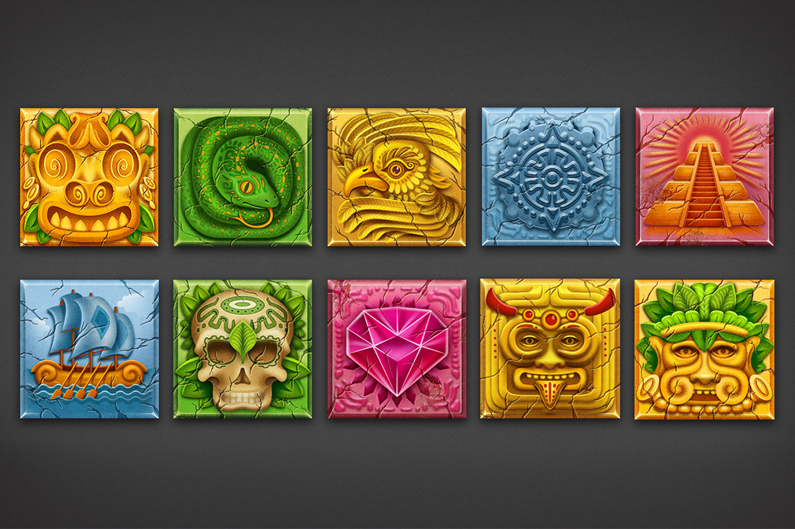 10 aztec game icon set, an Icon by Artha Design Studio