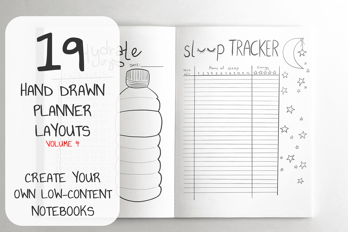 19 Hand Drawn Print Planner Layouts, a Graphic by Character