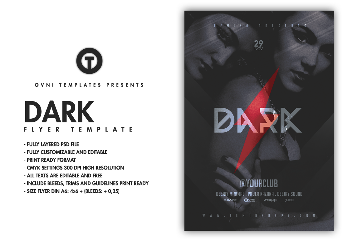 DARK Flyer Template, a Flyer Template by OVNI-TEMPLATES
