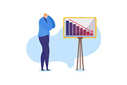 Work problems vector illustration, a Person Illustration by KitVector