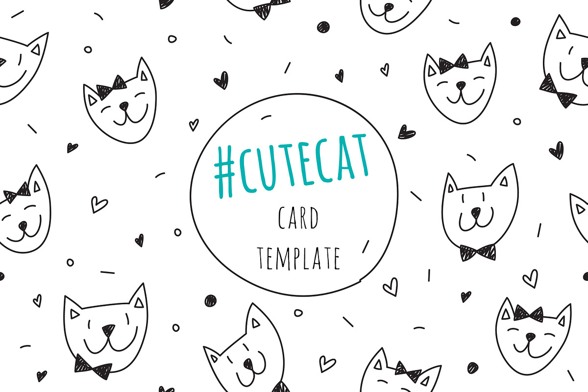 Cute cats: 2 patterns + 2 cards, a Texture Graphic by redcollegiya design