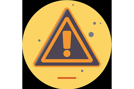 Attention sign icon with long shadow. Simple circle icon., an Object ...