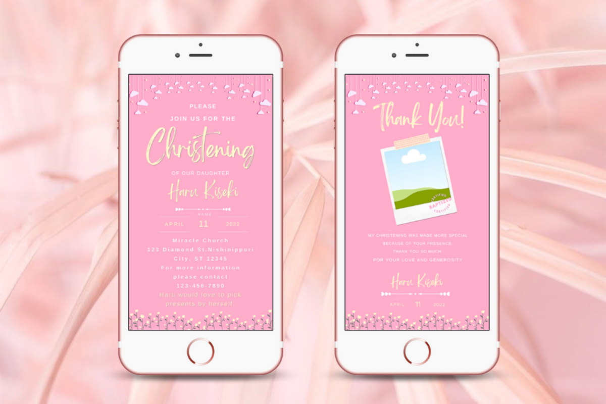 Invitation and thank you card, a Templates & Theme by Dezaining