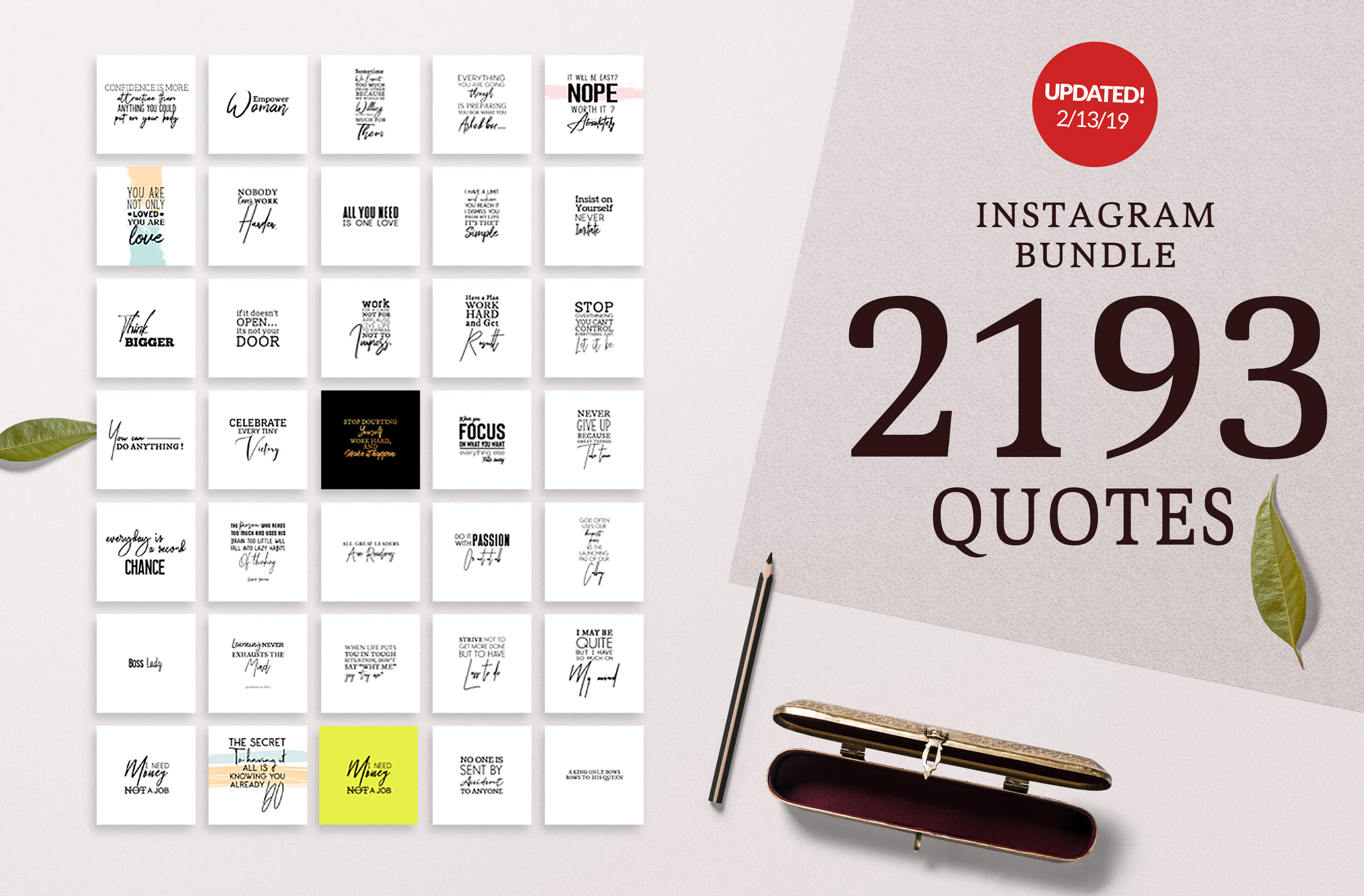 2193 Mega Bundle Instagram Quotes, a Social Media Template by Eviory
