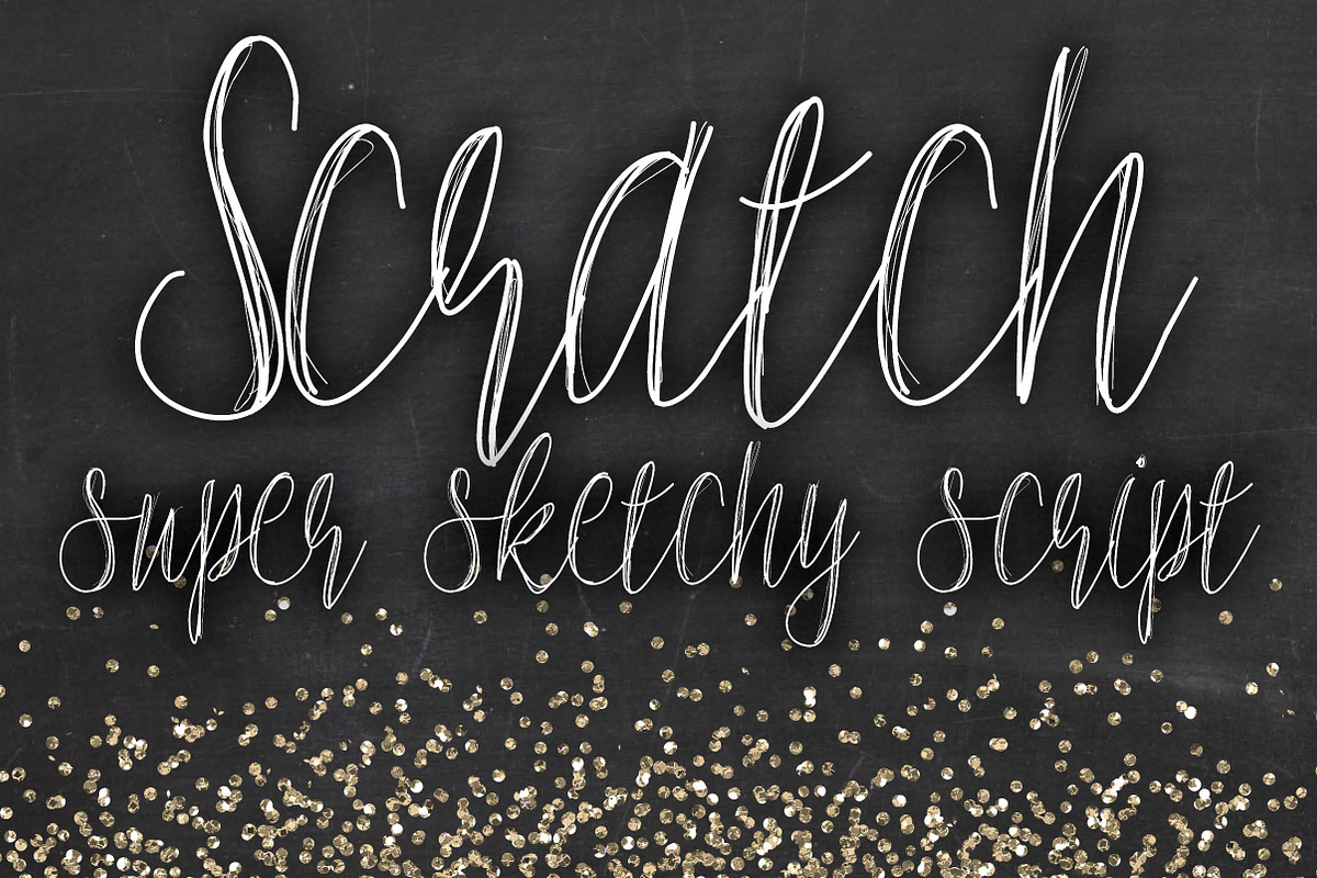 Scratch Super Sketchy Script, a Script Font by Printable Wisdom