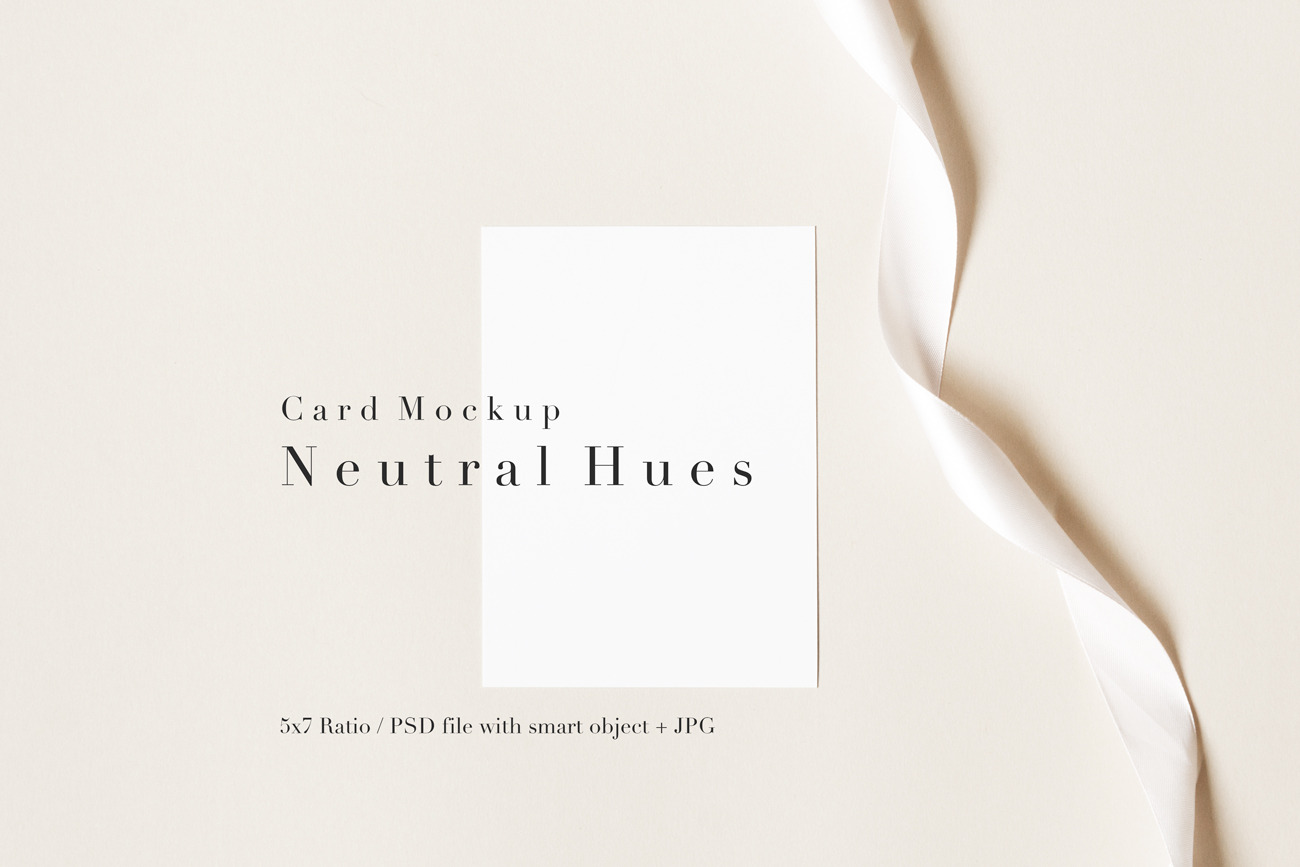 Neutral Hues 5x7 Card Mockup, a Graphic by HALFTOUNE
