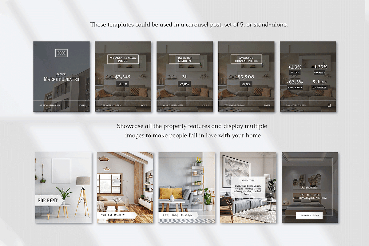 Real Estate Carousel Instagram, a Social Media Template by Kseniia_Design