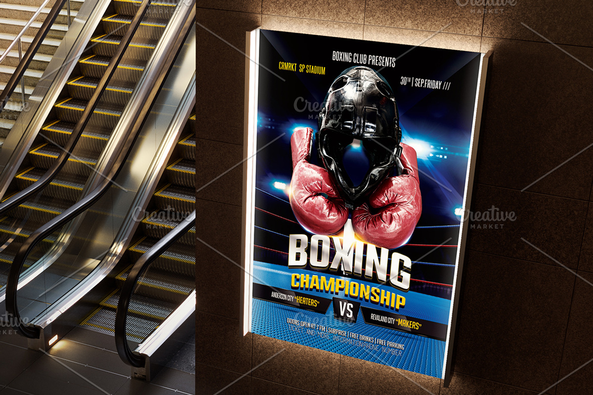Boxing Flyer Template, a Flyer Template by Basez Flyers