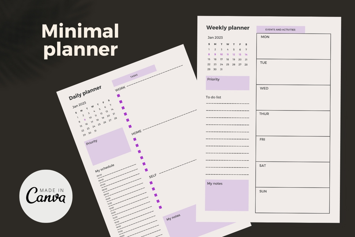 Daily and weekly digital planner, a Print Template by Elegant_Studio44