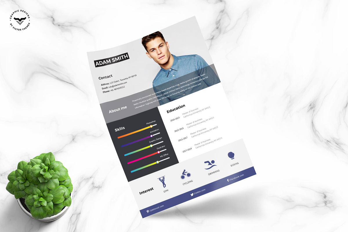 Professional CV Template, a Resume Template by VictorThemes