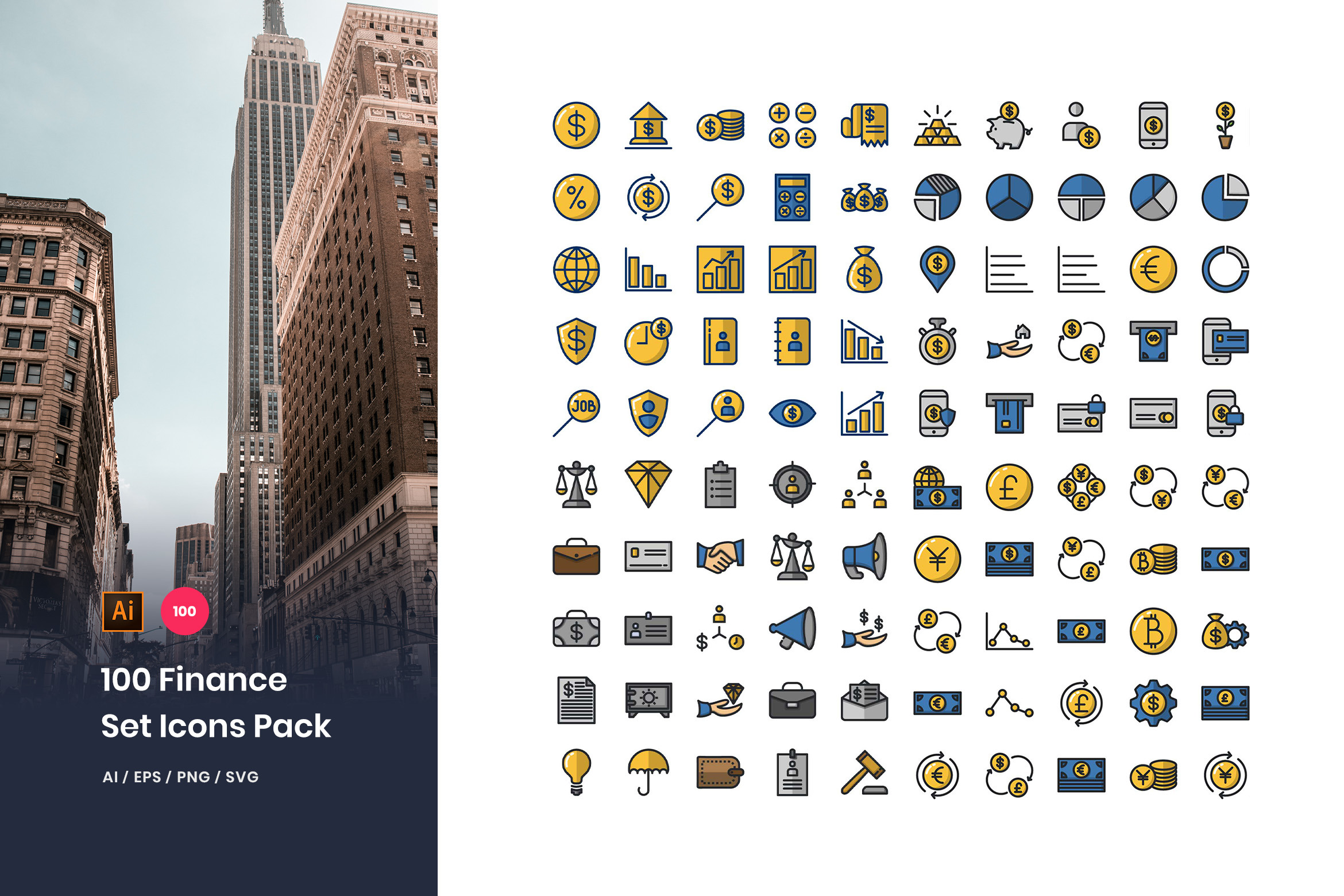 100 Finance Icons Pack, an Icon by StringLabs