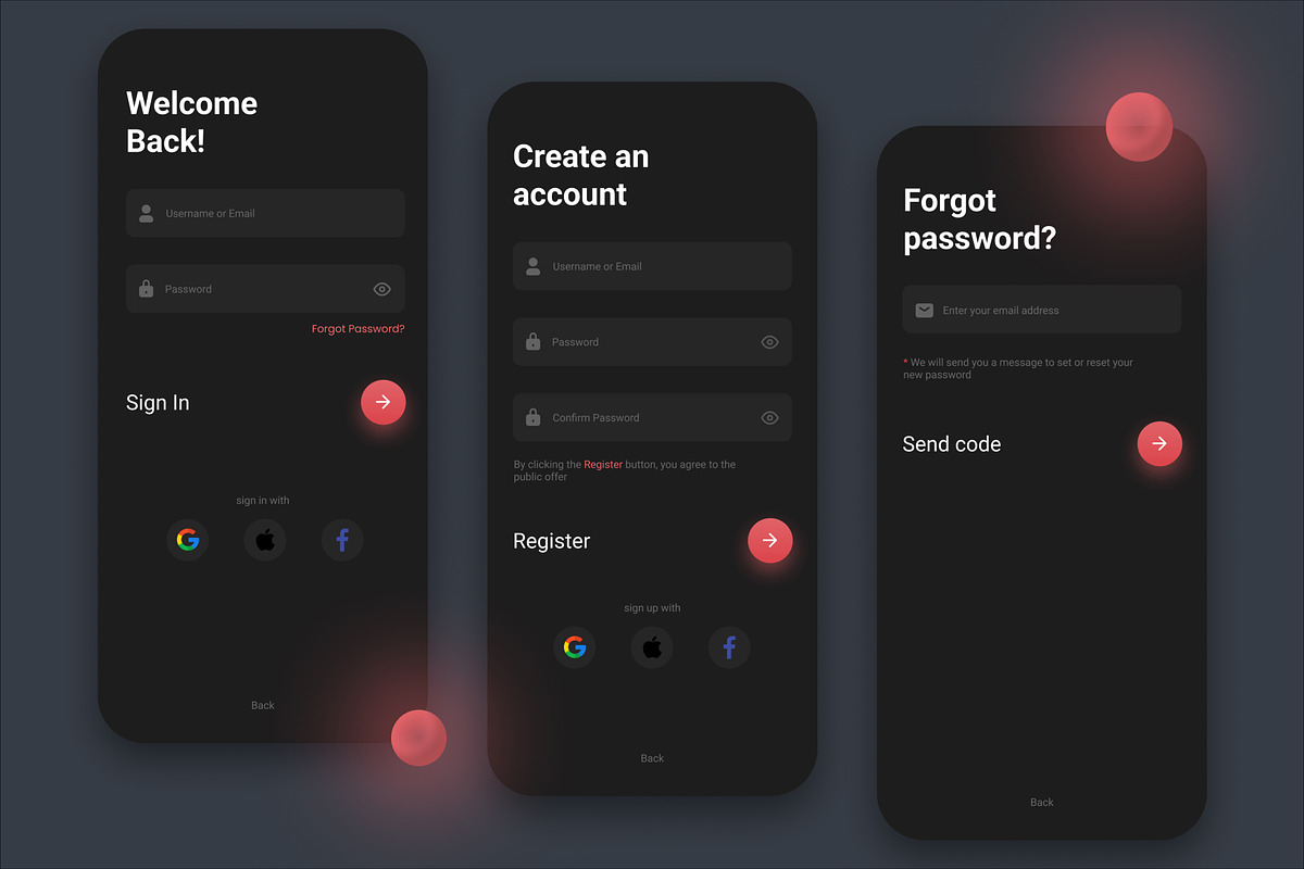 Figma Login SignUp mobile app Design