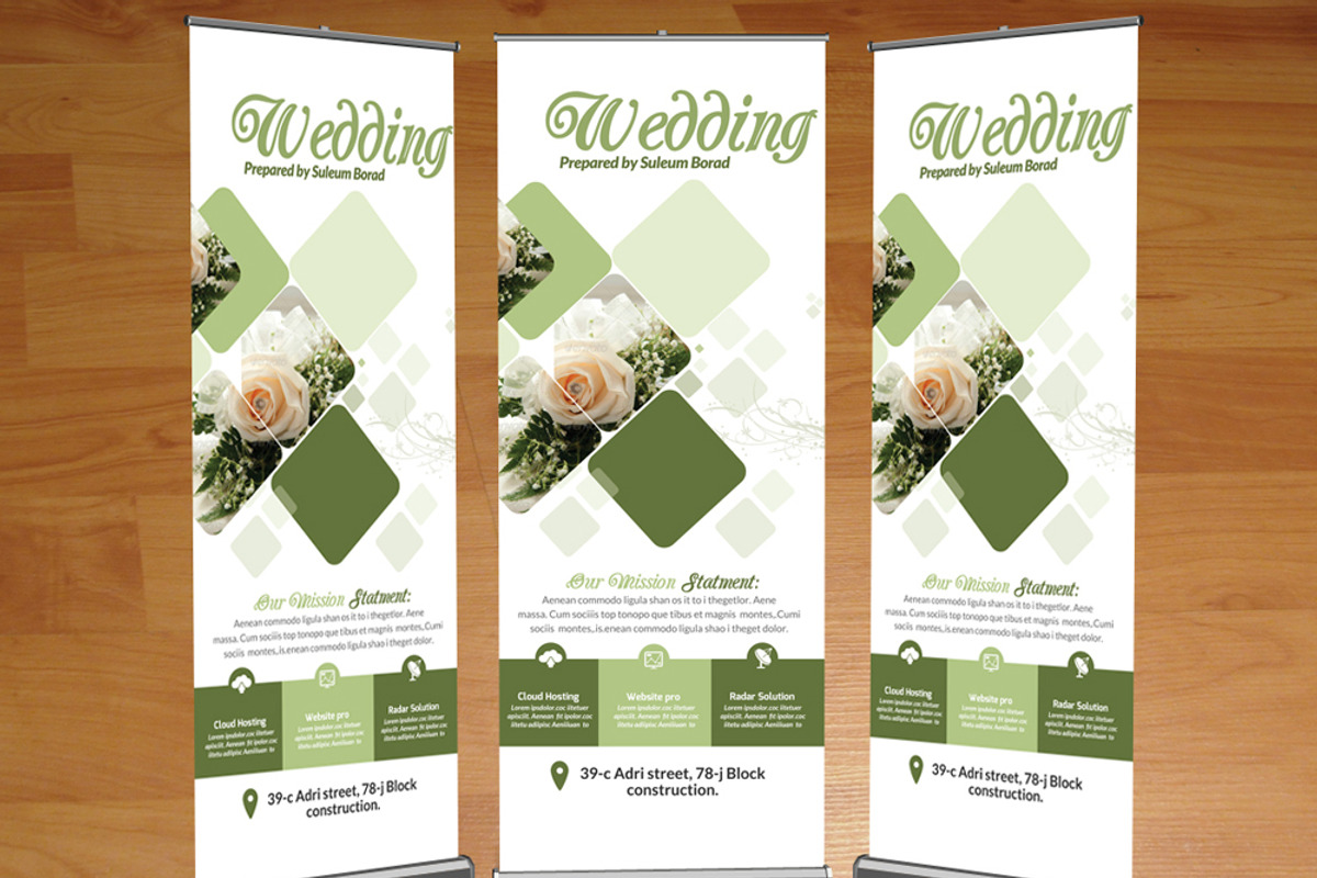 Wedding Services Roll Up Banners, a Presentation Template by Psd Templates