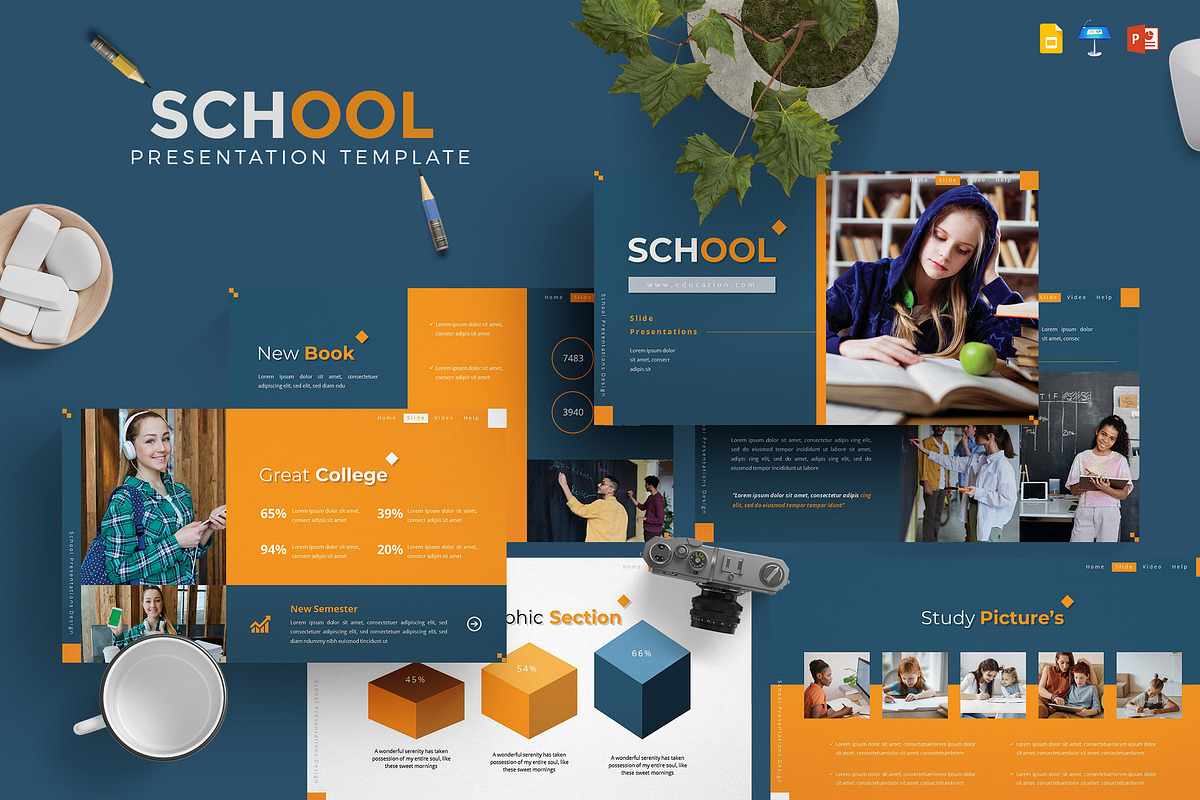 School - Presentation Template, a Presentation Template by AQR Studio