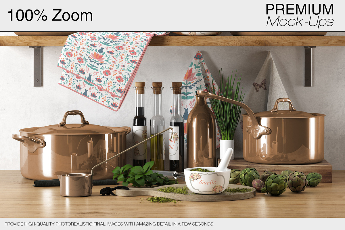 Kitchen Accessories Set, a Product Mockup by mock-ups