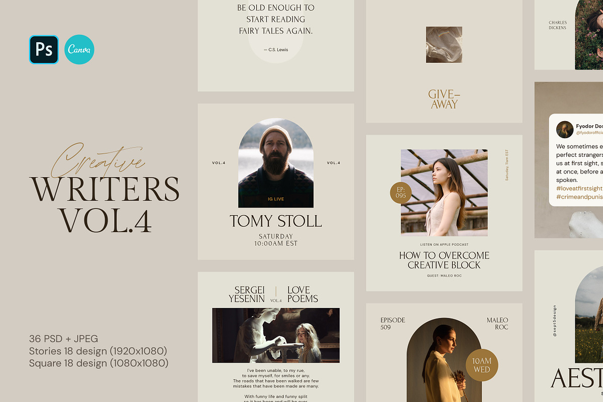 Instagram BUNDLE - Canva & PS, a Social Media Template by September 5th