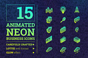 15 Animated Business NEON Lottie icons | Creative Market