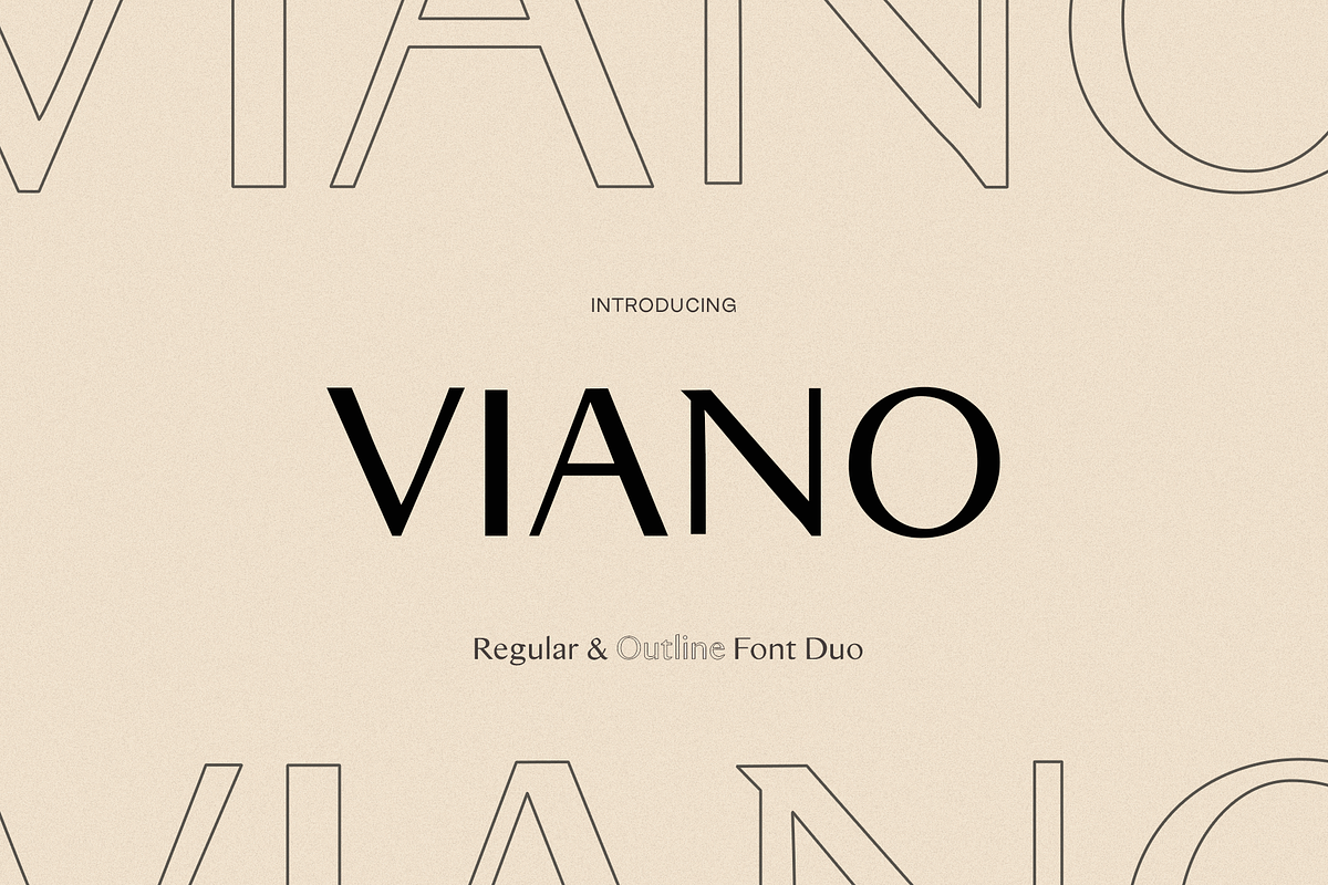 Viano Regular & Outline, a Sans Serif Font by ALunadoki Design