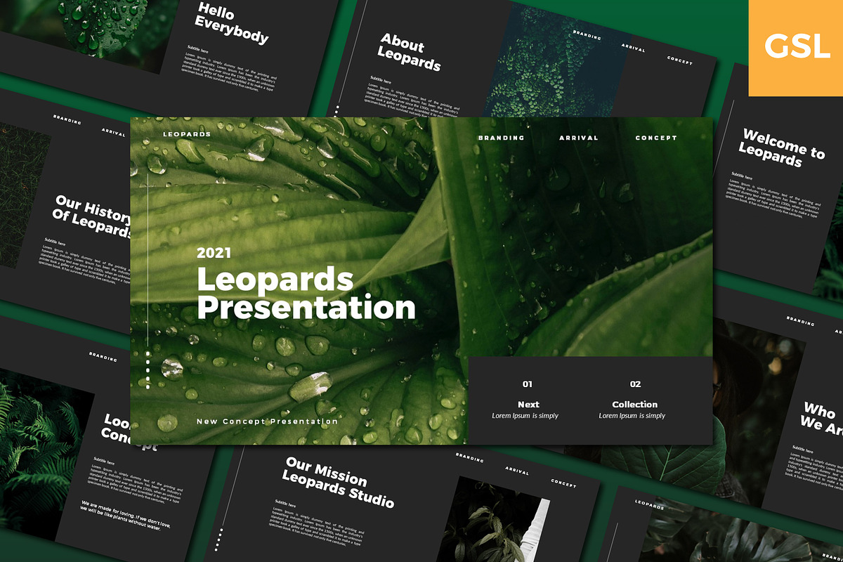 Leopards Google Slides, a Presentation Template by Yo Slide