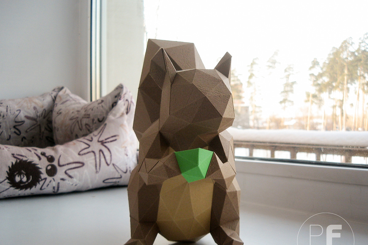 DIY Squirrel 3D model template, a Graphic by PolyFish