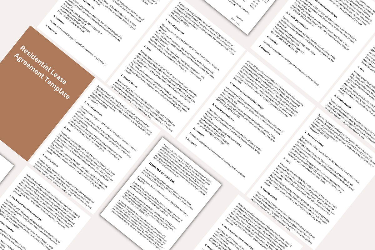 Residential Lease Agreement, a Templates & Theme by Adored Templates ...