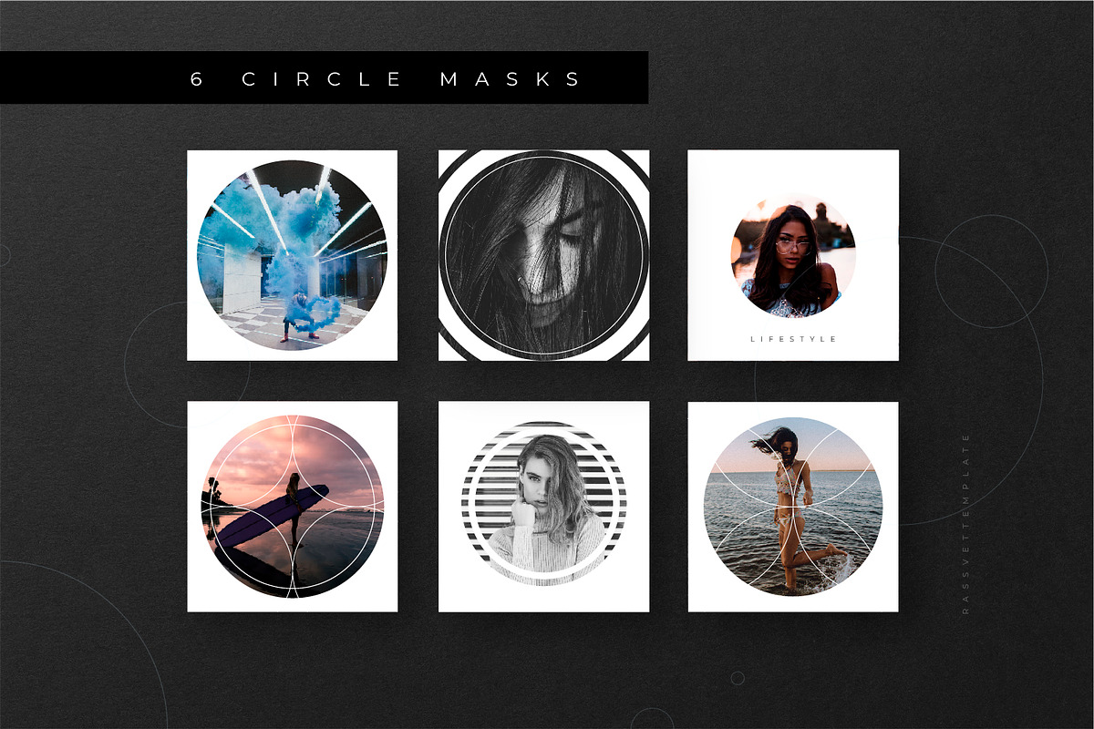 100 Overlay Shapes Instagram Masks, a Social Media Template by The Muza