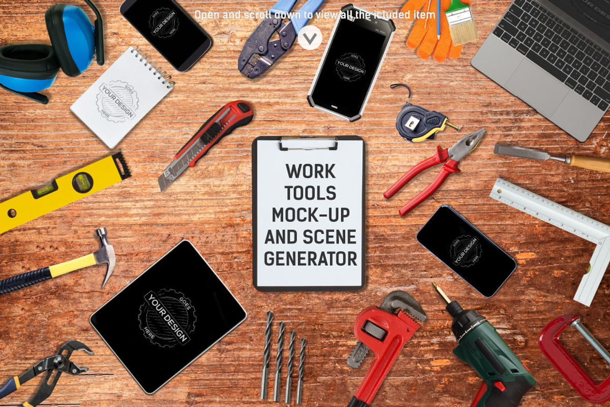 Work Tools Mock-up / Scene Generator, a Books & Magazine Mockup by ...