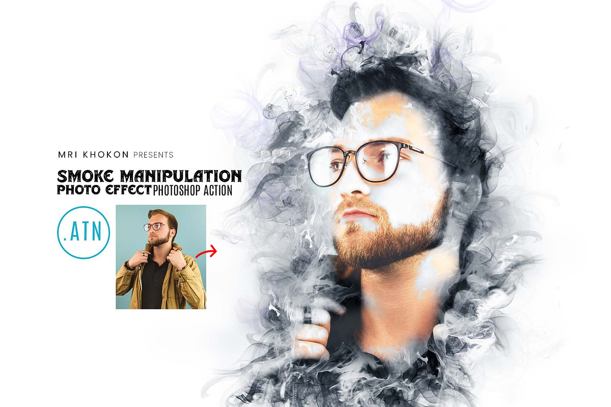Smoke Manipulation Photoshop Action, an Action Add-On by MRI STUDIO