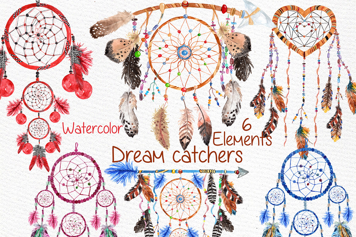 Dreamcatchers, Tribal clip art, an Illustration by LeCoqDesign ...