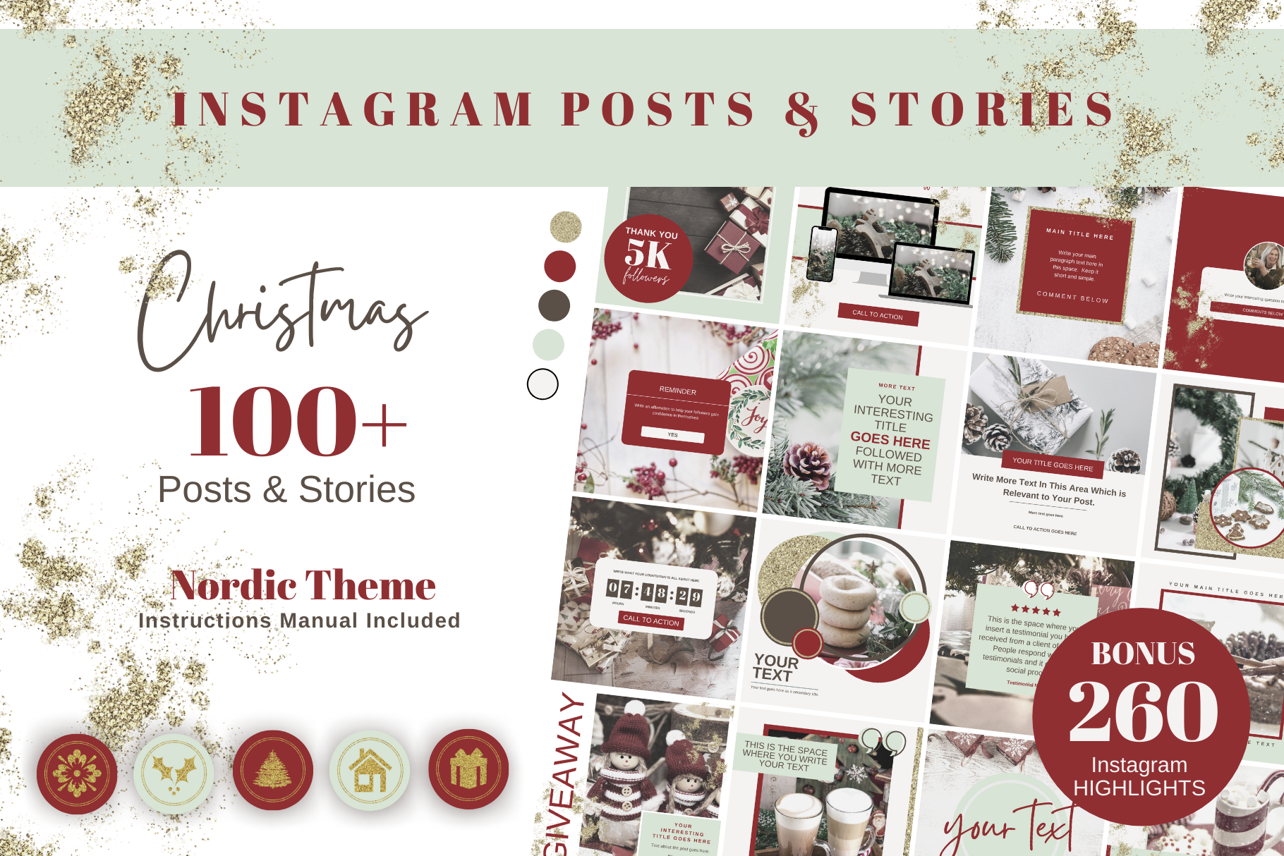 CHRISTMAS INSTAGRAM TEMPLATE BUNDLE