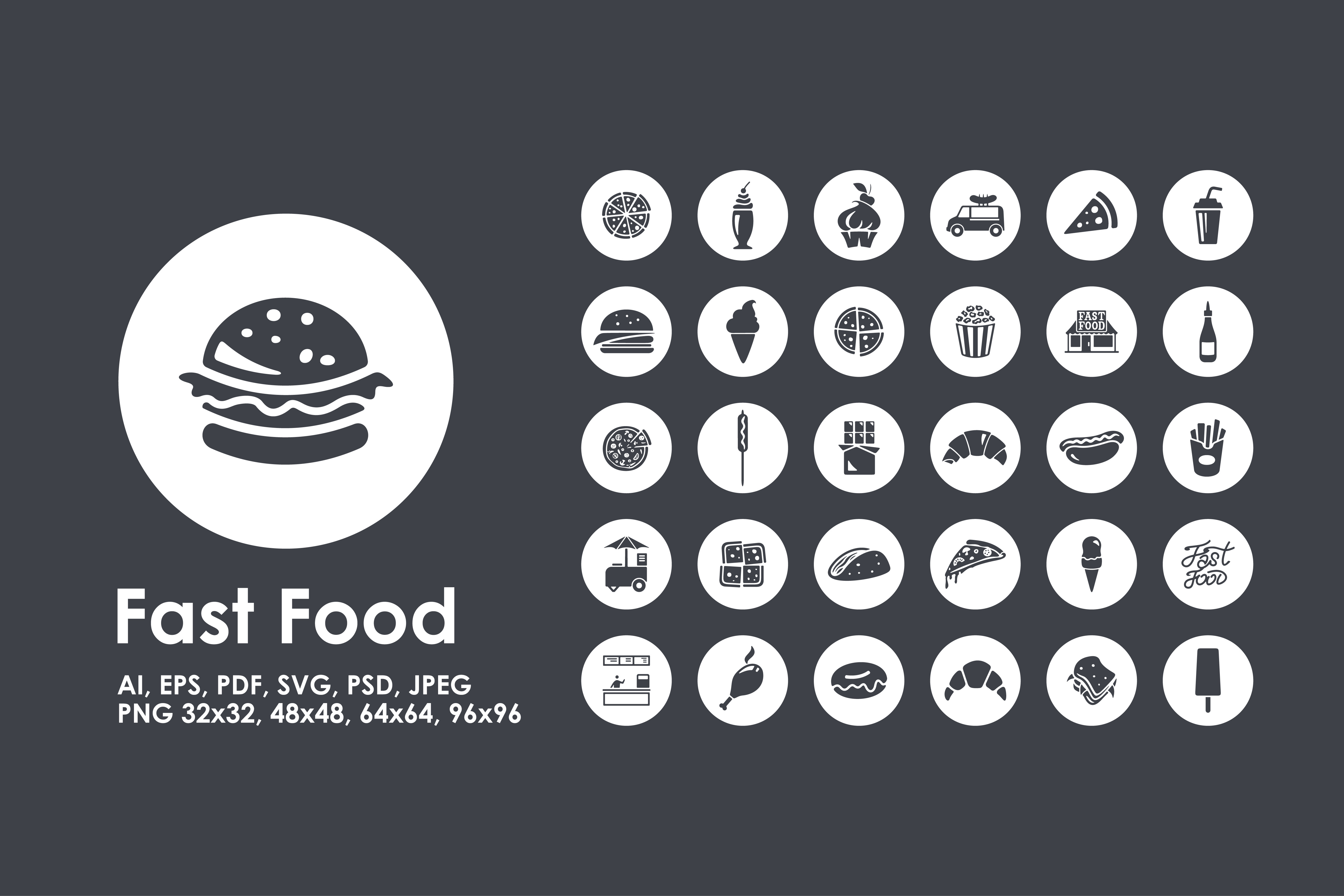 Fast Food icons | Outline Icons ~ Creative Market