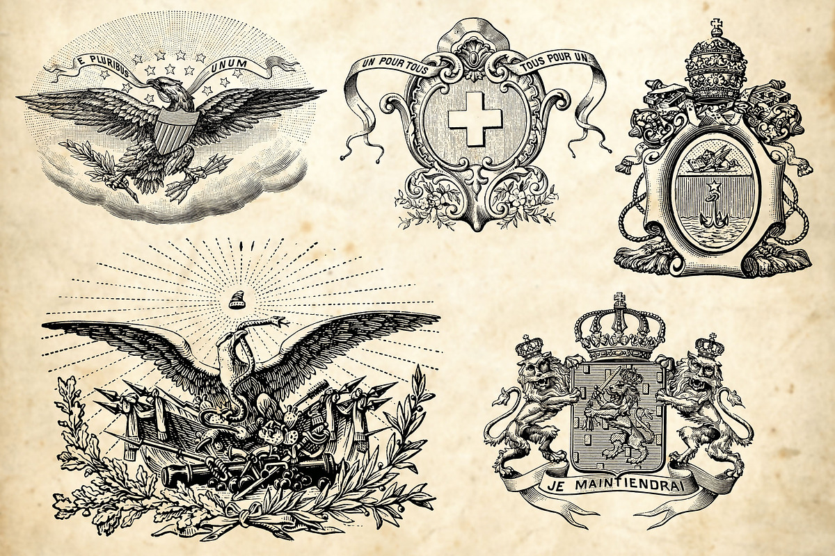 ARMS AND CRESTS + 3 BONUS, an Object Graphic by Benjamin Babron's stall