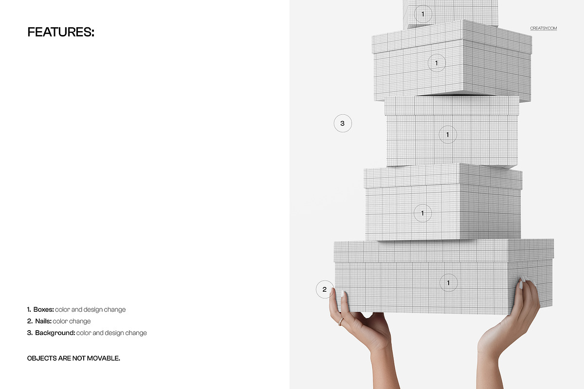 Boxes Stack in Hands Mockup, a Packaging Mockup by creatsy5