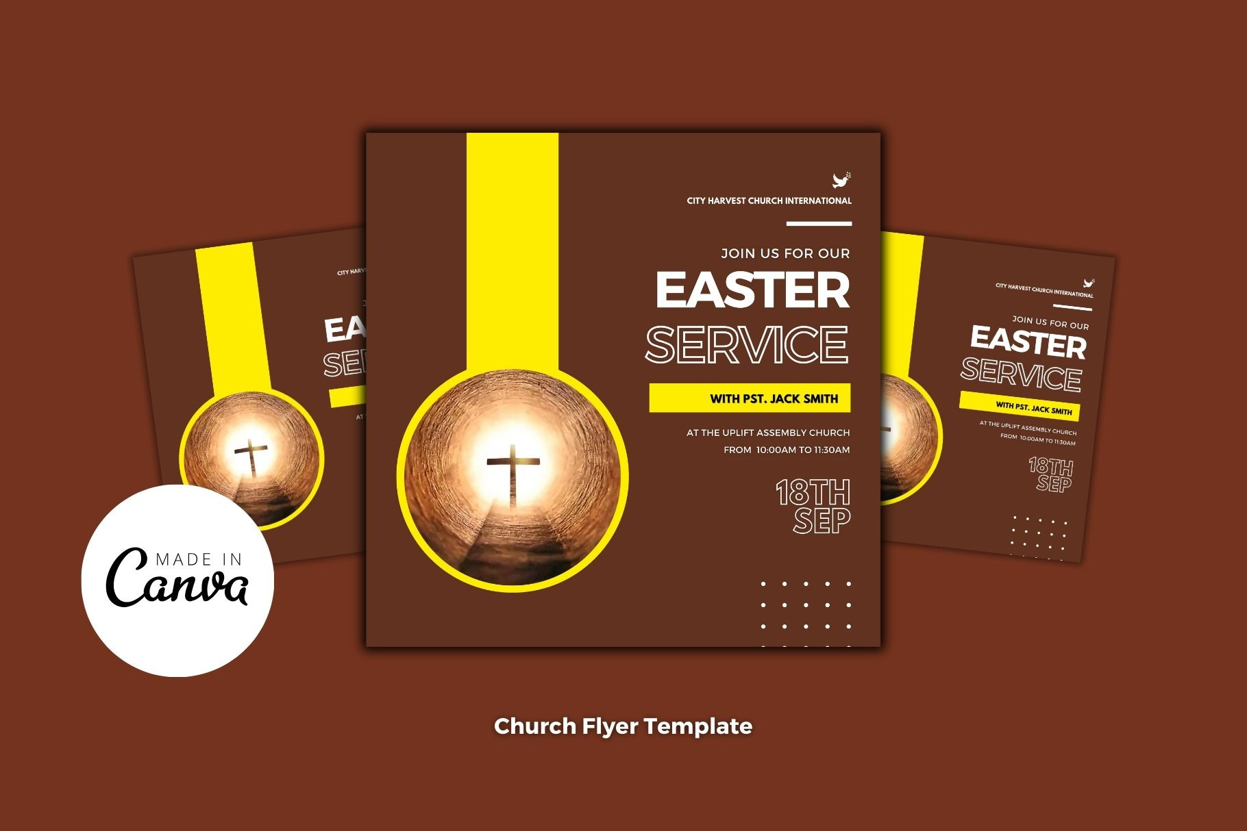 Easter Service Church Canva Template, a Social Media Template by MK ...