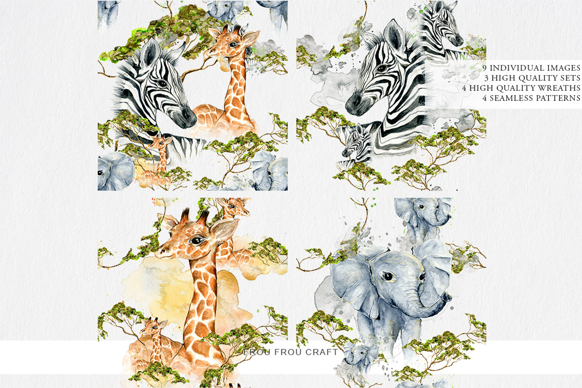 Savannah Clip Art, an Animal Illustration by Frou Fou Craft